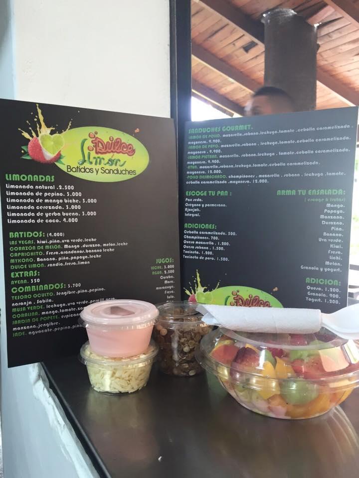 Menu at Dulce Limón restaurant, Envigado