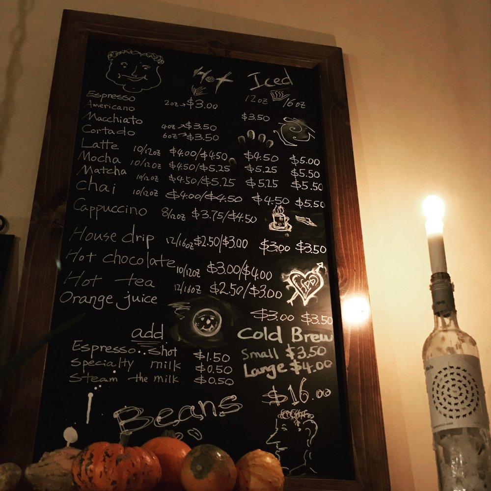 Carta de House Party Cafe & Lounge, Nueva York