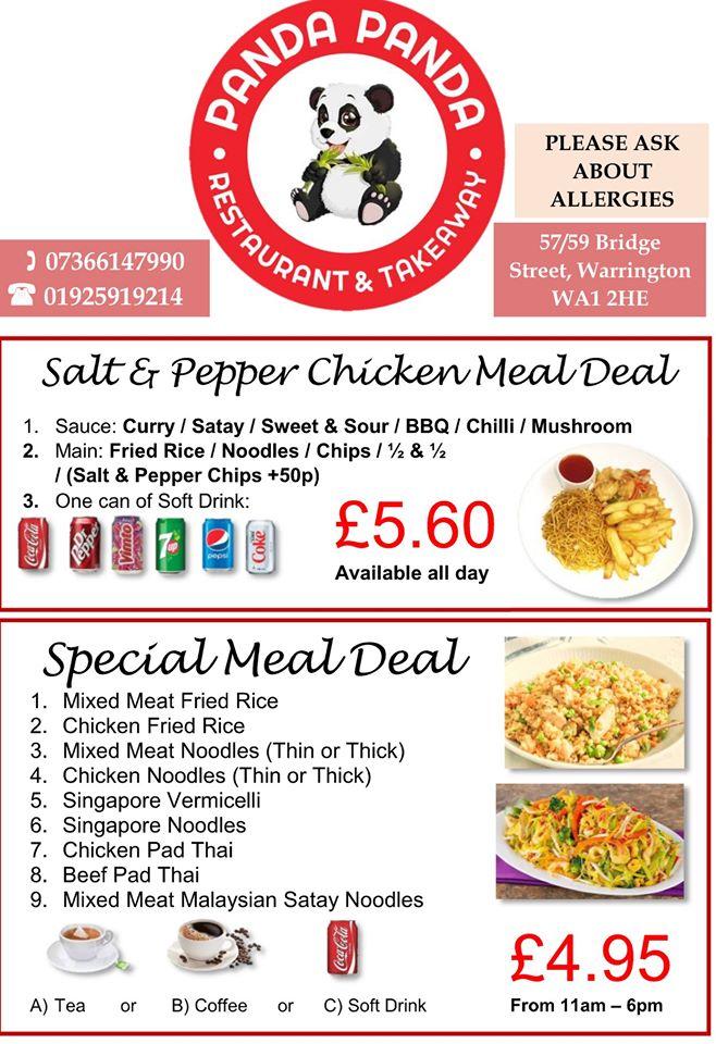 Menu at Panda Panda restaurant, Warrington