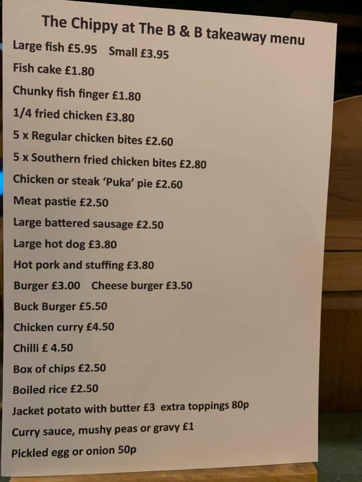Menu at The Buck & Bell pub & bar, Southam