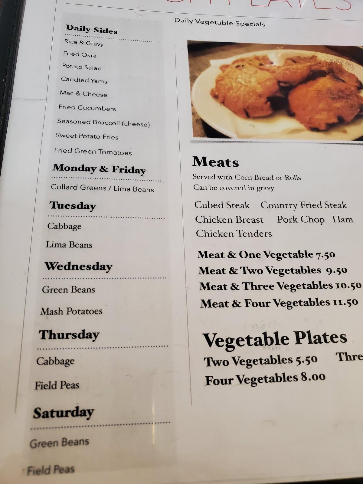 Menu at Town House Cafe, Covington