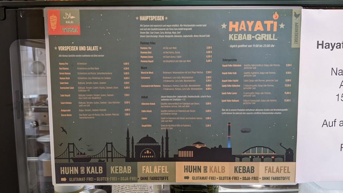 Speisekarte von Hayati - Kebab - Grill, Saarbrücken