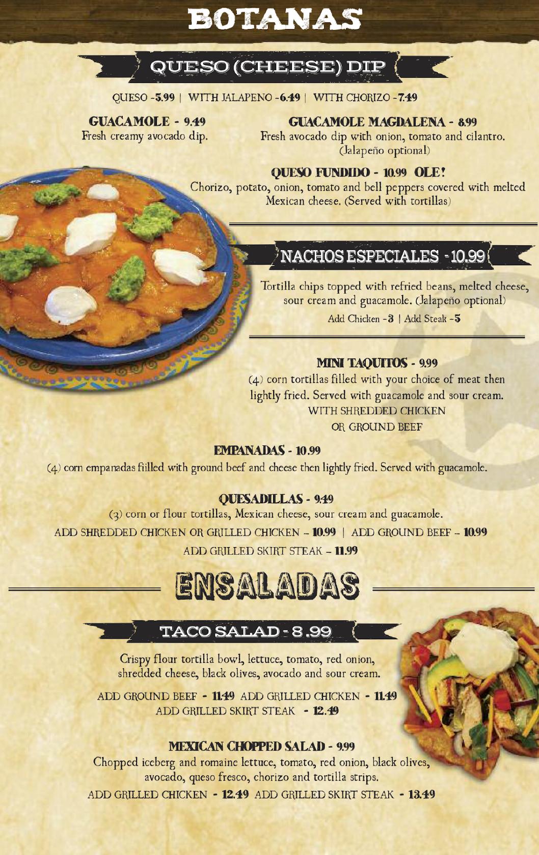 Menu at La Magdalena Wonderful Mexican restaurant, Addison, 321 N ...