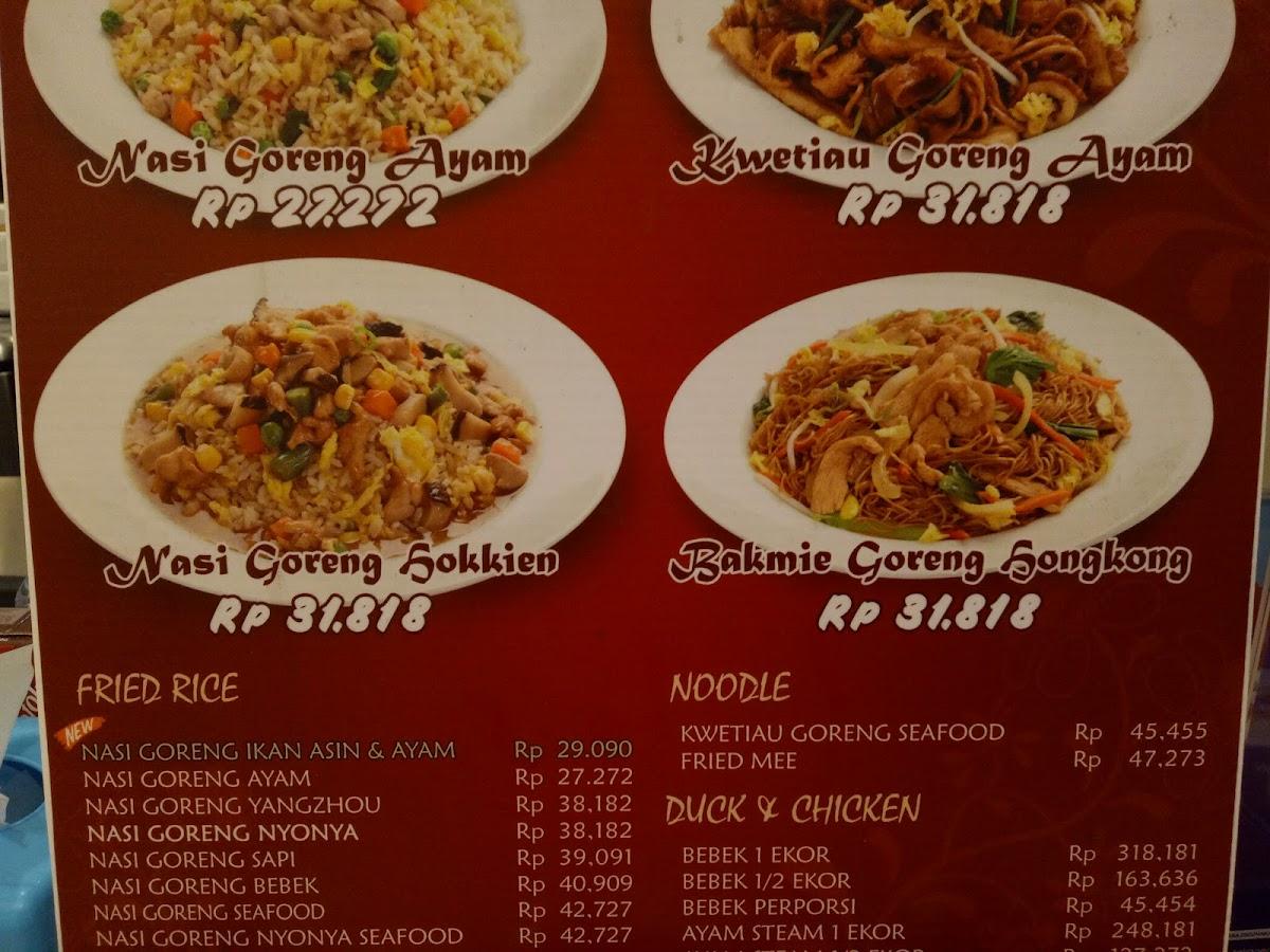 Menu at Rice Senayan City restaurant, Central Jakarta, Senayan City