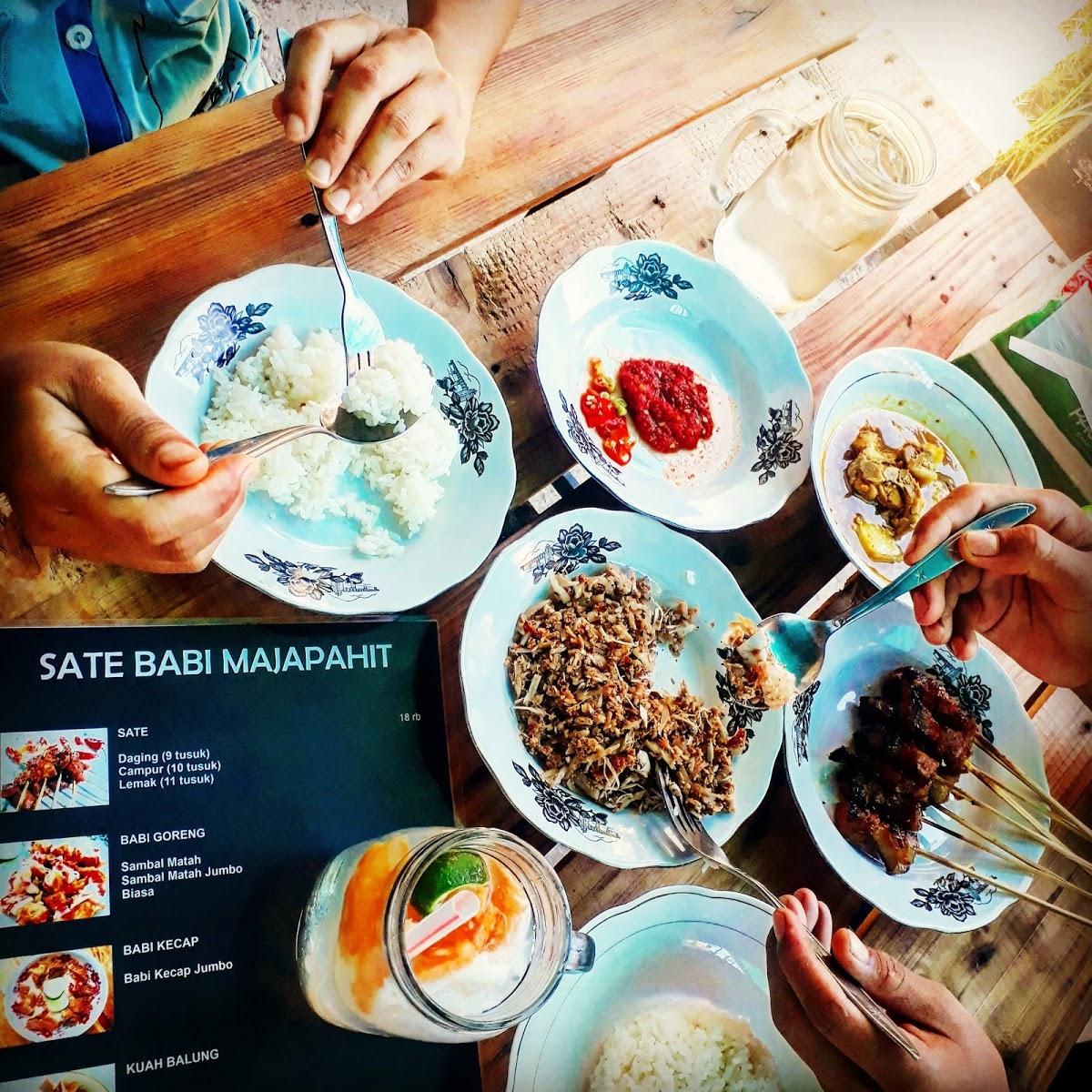 Menu at Sate Babi Majapahit restaurant, Kuta