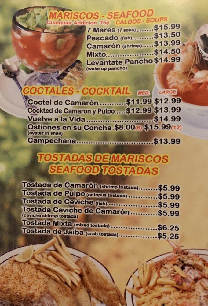 Carta del restaurante Taqueria Tampico, Delano