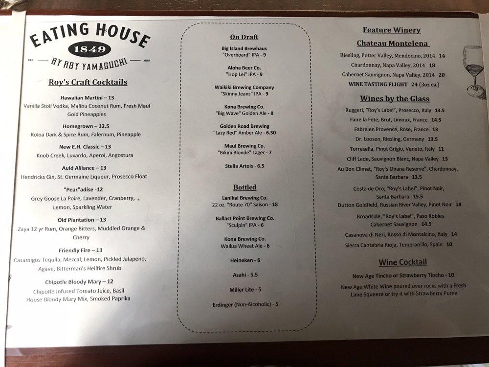 Menu at Eating House 1849 Waikiki - International Market Place ...