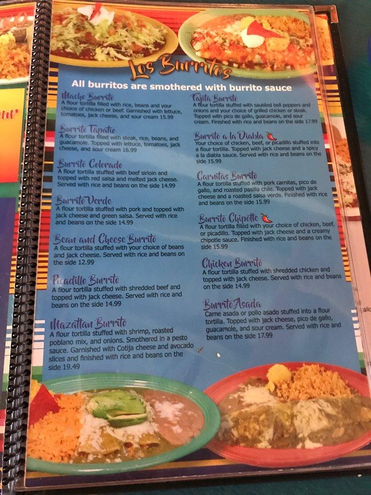 Menu at El Tapatio Méxican Restaurant, Auburn