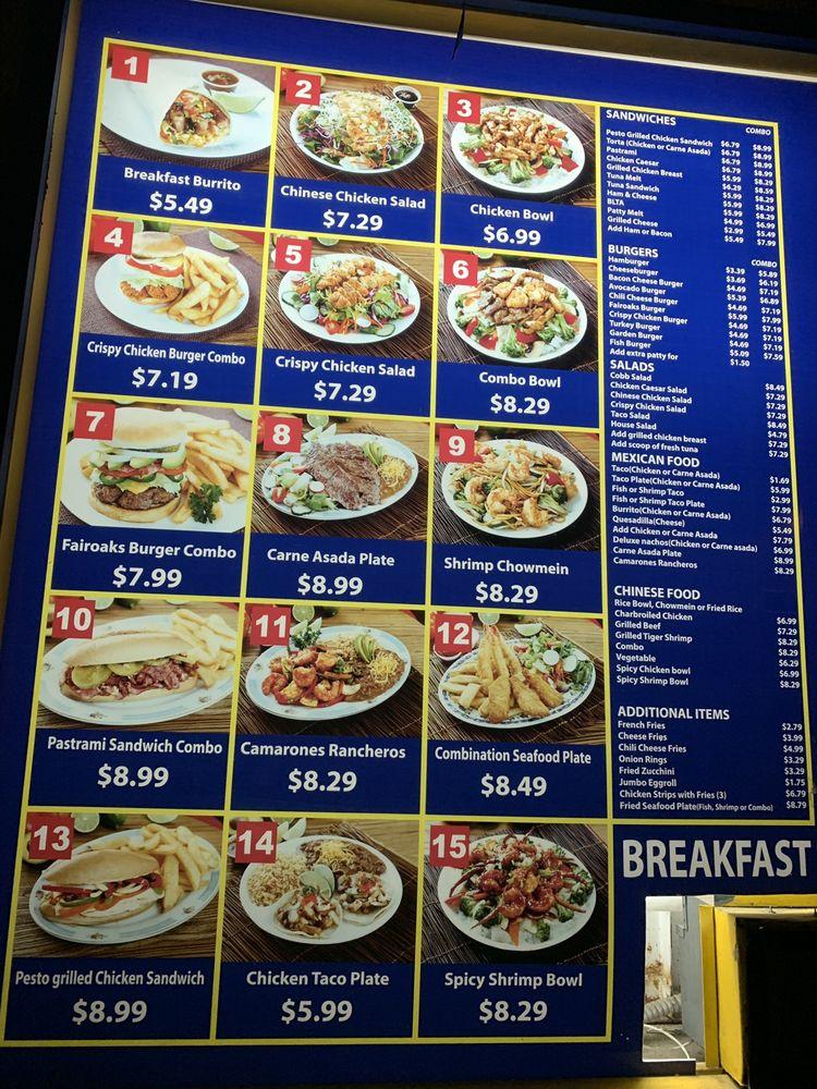 Menu at Fair Oaks Burger restaurant, Altadena