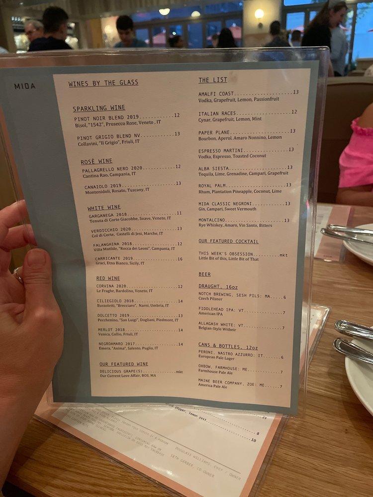 Menu at MIDA pub & bar, Newton