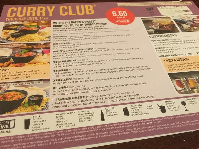 Menu at The Ralph Fitz Randal - JD Wetherspoon pub & bar, Richmond, 6 ...