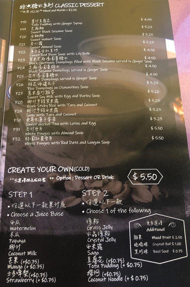 Menu at Sweet Indulgence desserts, Millbrae, 298 Broadway