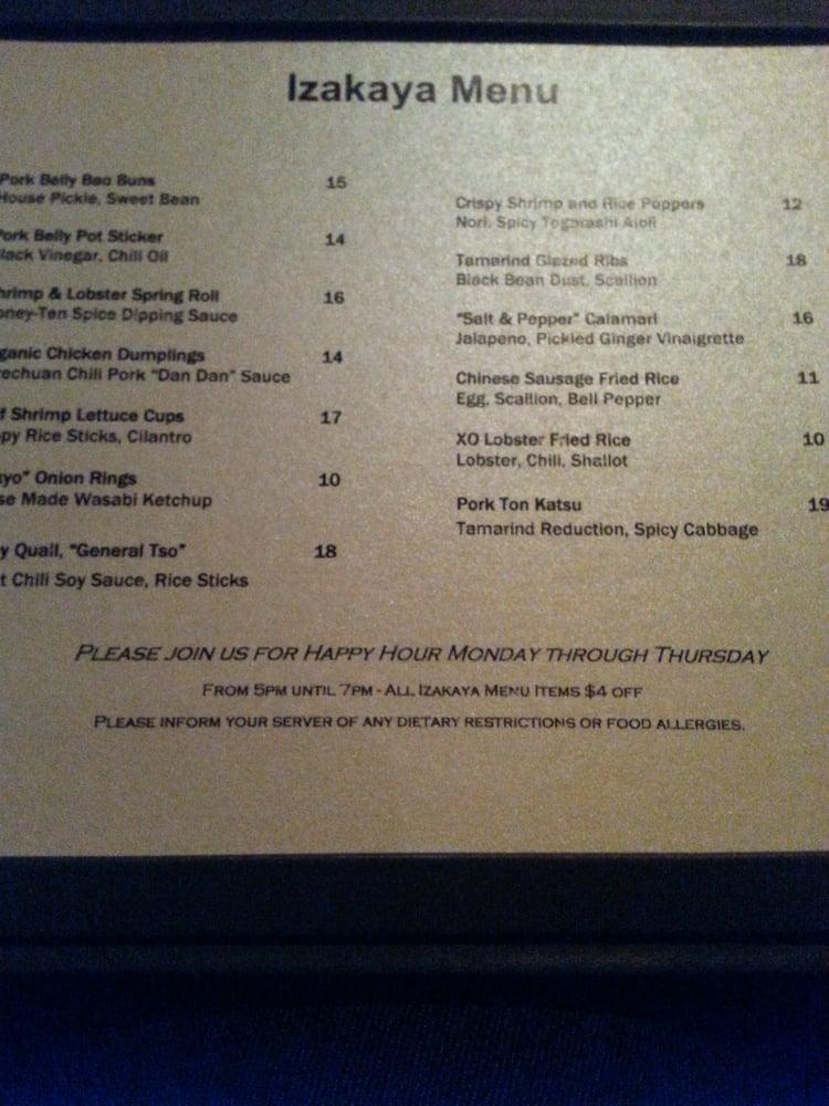Menu at Five Sixty by Wolfgang Puck restaurant, Dallas