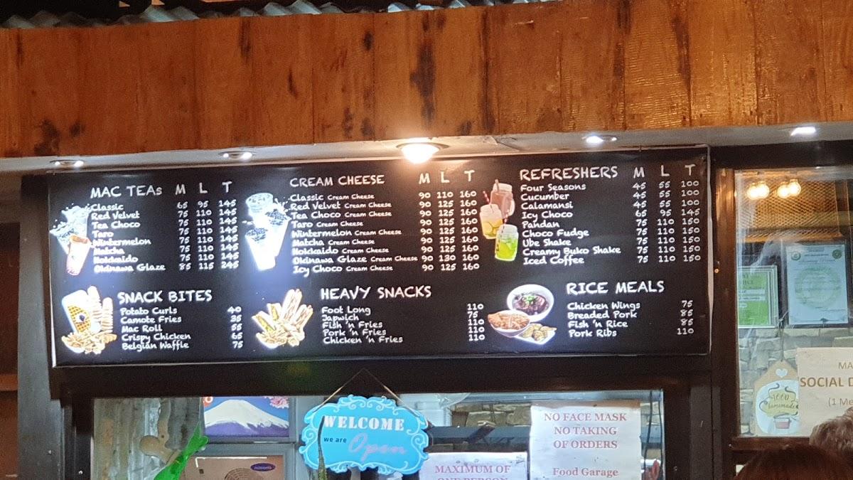 Menu at Food Garage cafe, Bayugan City