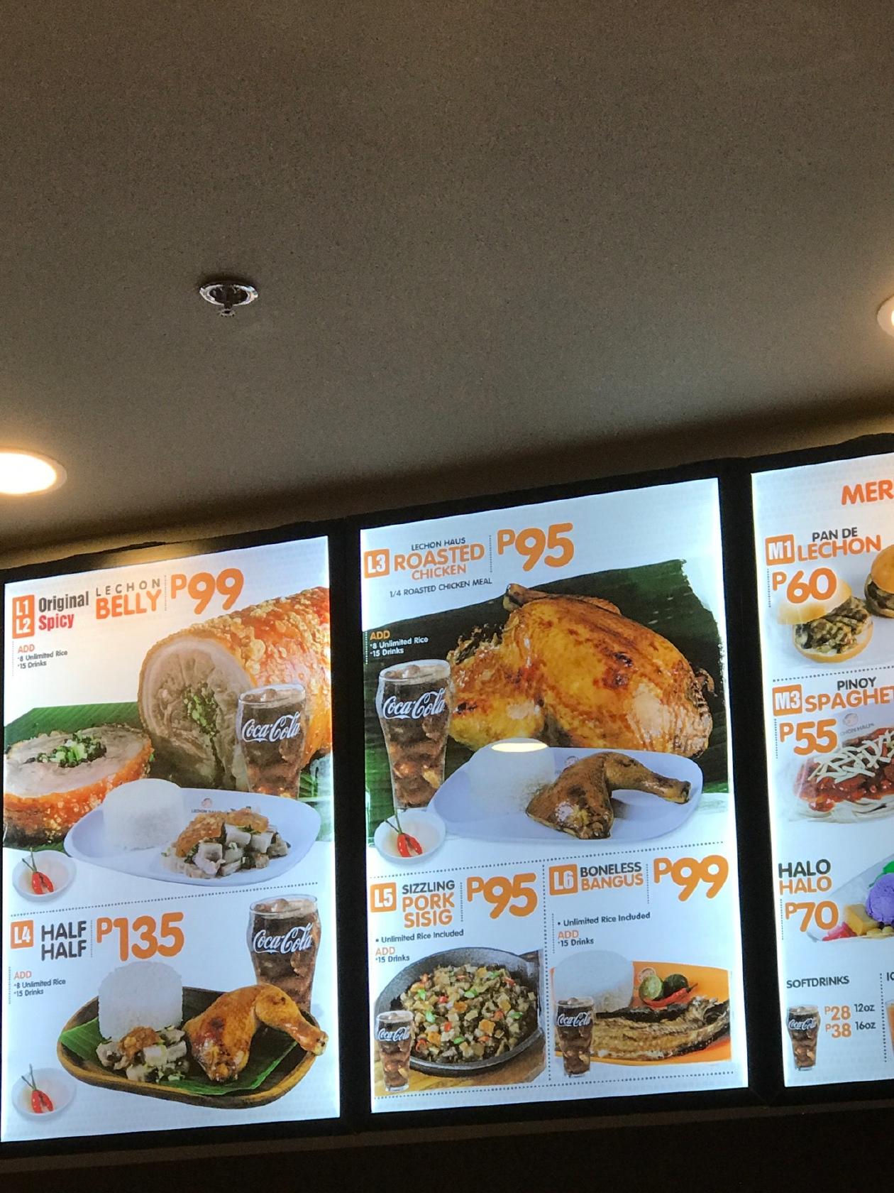 Menu at LECHON HAUS restaurant, Davao City, SM City Davao