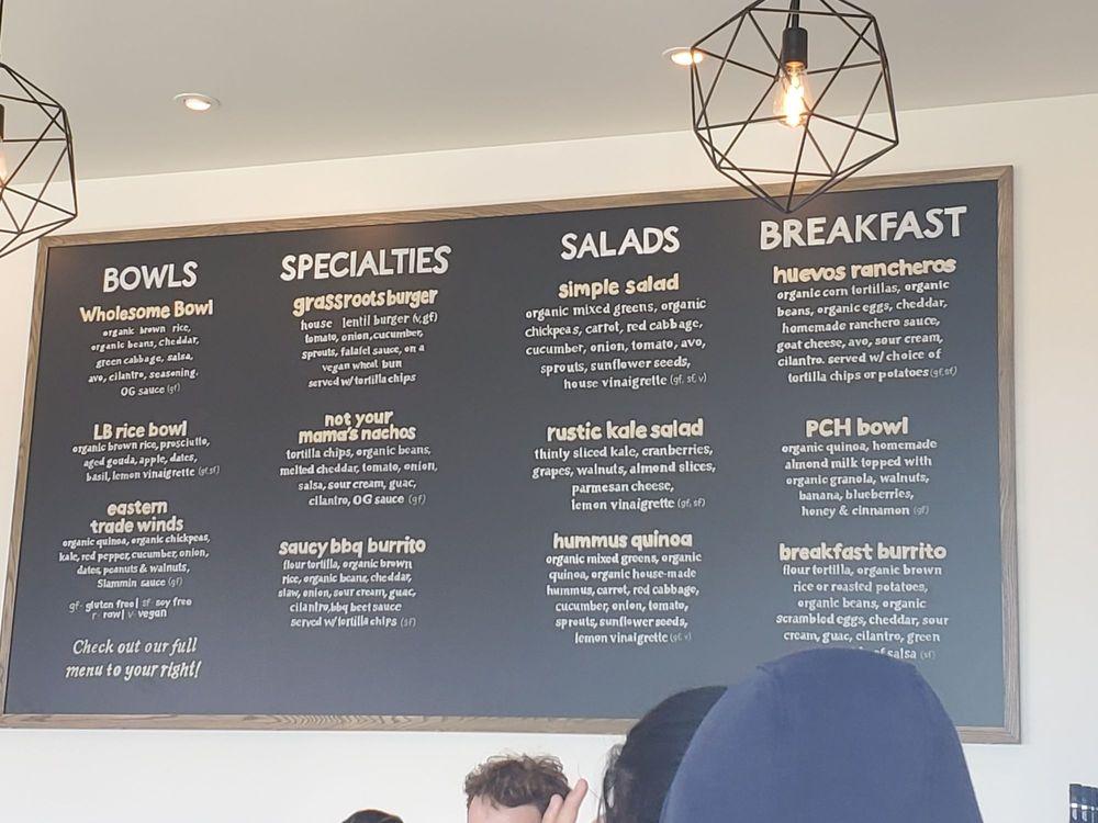 Menu at Active Culture cafe, Long Beach