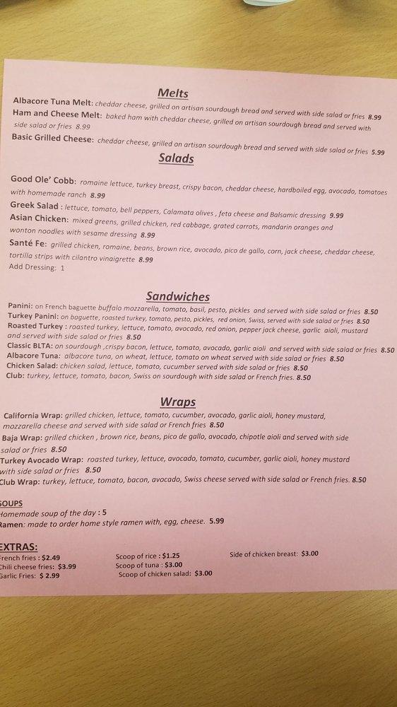 Menu at Bayleaf Cafe, Los Angeles