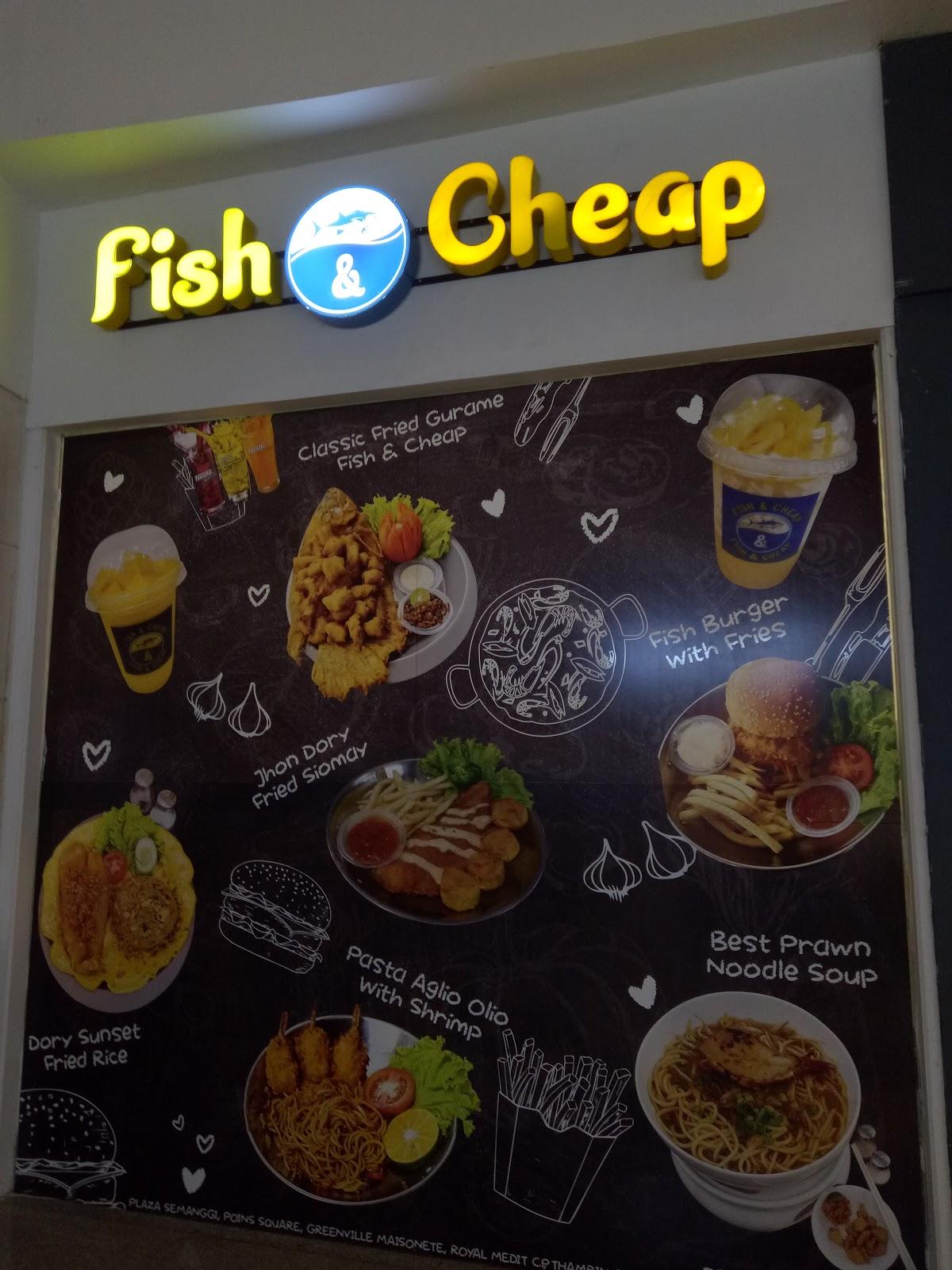 Menu at Fish and cheap, plaza semanggi restaurant, Jakarta