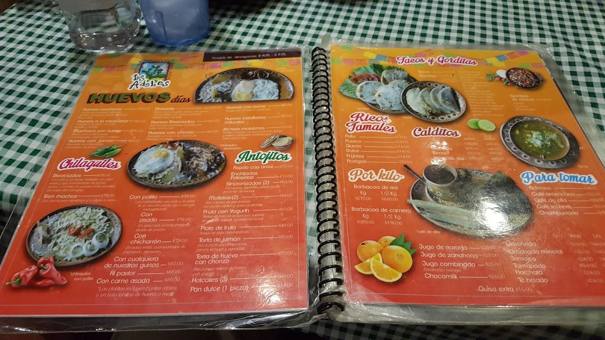 Carta del restaurante Los Adobes, Saltillo, Blvd. Eulalio Gutiérrez ...