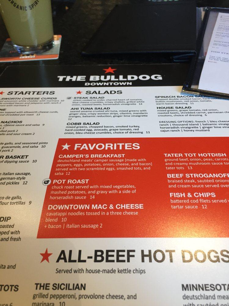 Menu at The Bulldog Downtown pub & bar, Minneapolis