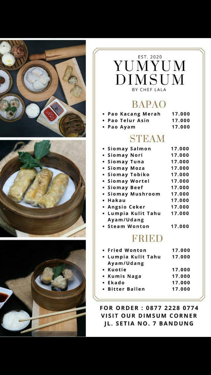 Menu at Yumyum Dimsum #2 restaurant, Bandung