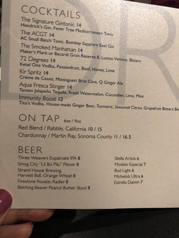Menu at AC Bar and Lounge, El Segundo