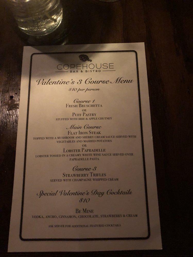 Menu at Copehouse Bar & Bistro, Redlands