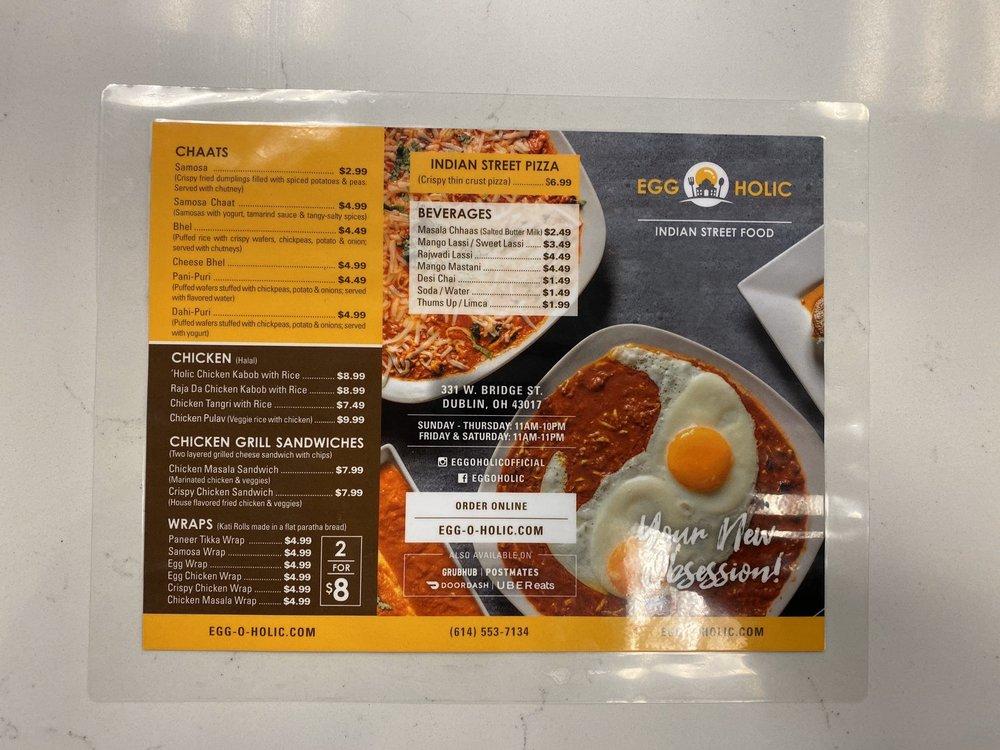 Menu at Eggholic Dublin restaurant, Dublin