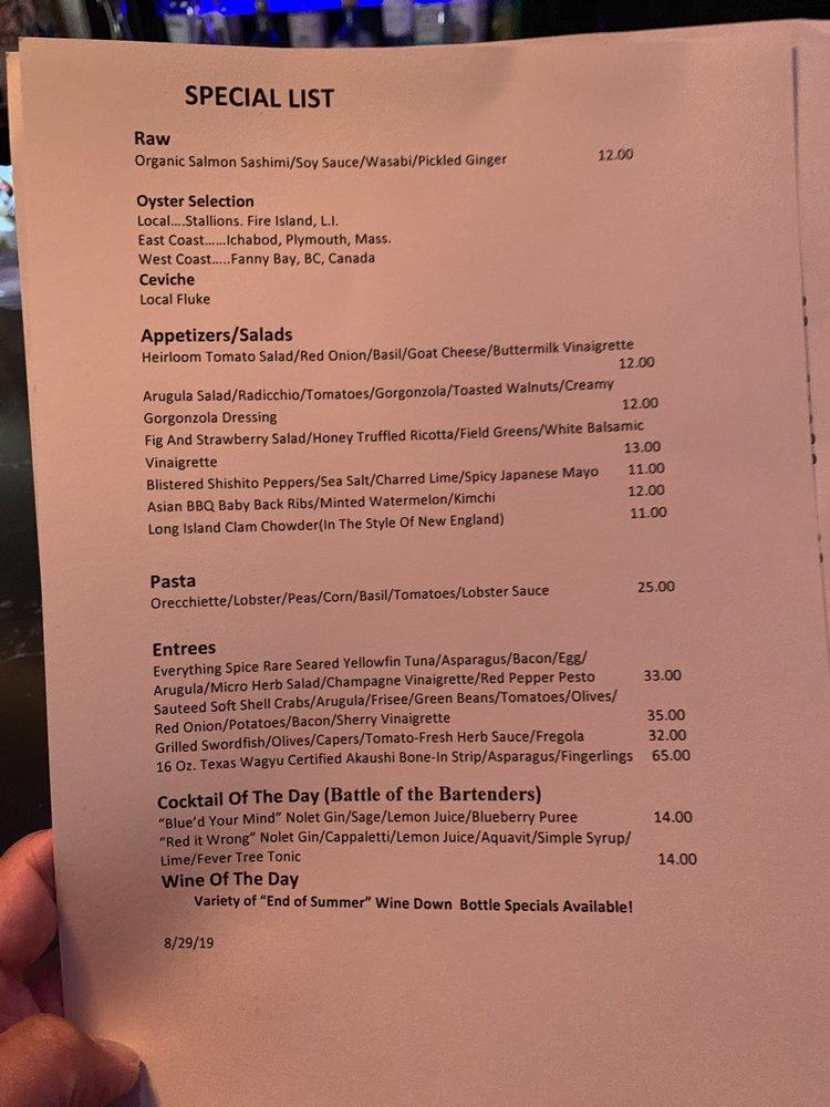 Menu at Pearl pub & bar, Island Park