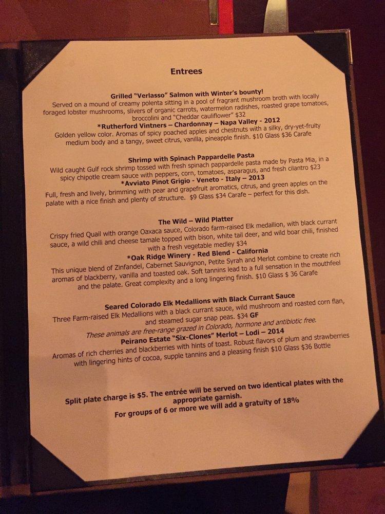 Menu at Turquoise Room pub & bar, Winslow