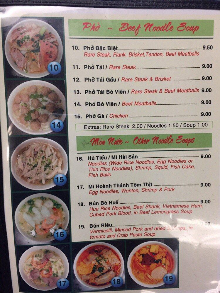 Menu at Vietnam House Restaurant, Alameda