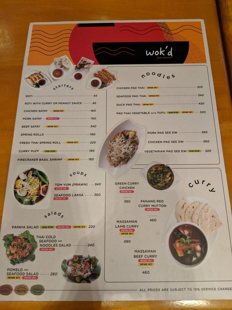 Menu at Wok'd restaurant, Cebu City