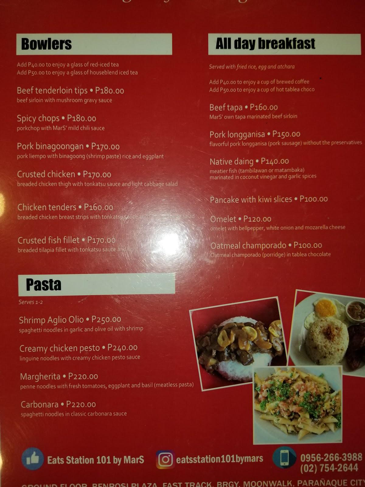 Menu at Eats Station 101 Cafe and Resto, Parañaque