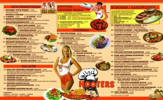 Menu at Hooters Interlaken Gmbh, Interlaken