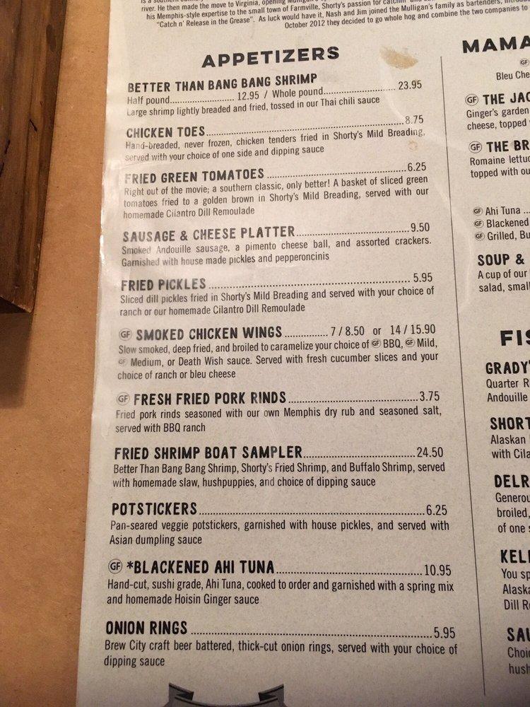 Menu at The Fishin' Pig BBQ, Farmville, Farmville Rd