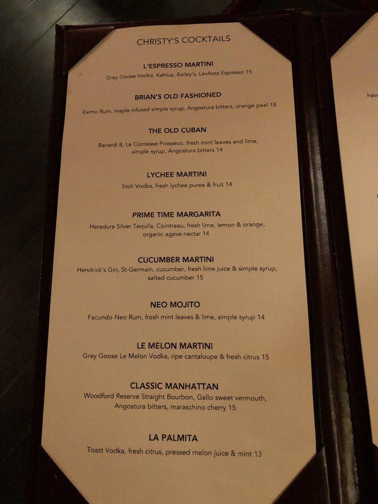 Menu at Christy's Restaurant, Coral Gables