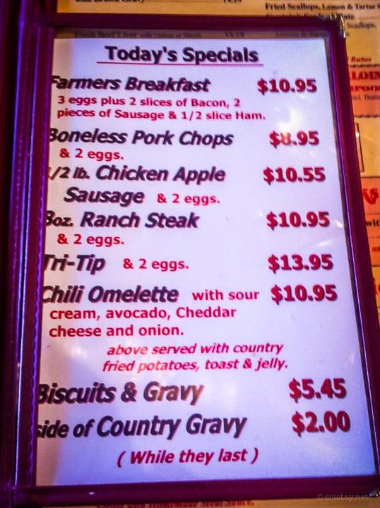 Menu at Country Way restaurant, Fremont