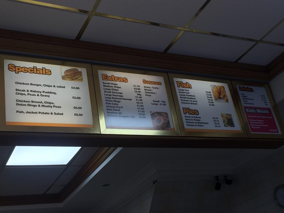 Menu at Crispy Cod restaurant, Prestatyn, 24 High St