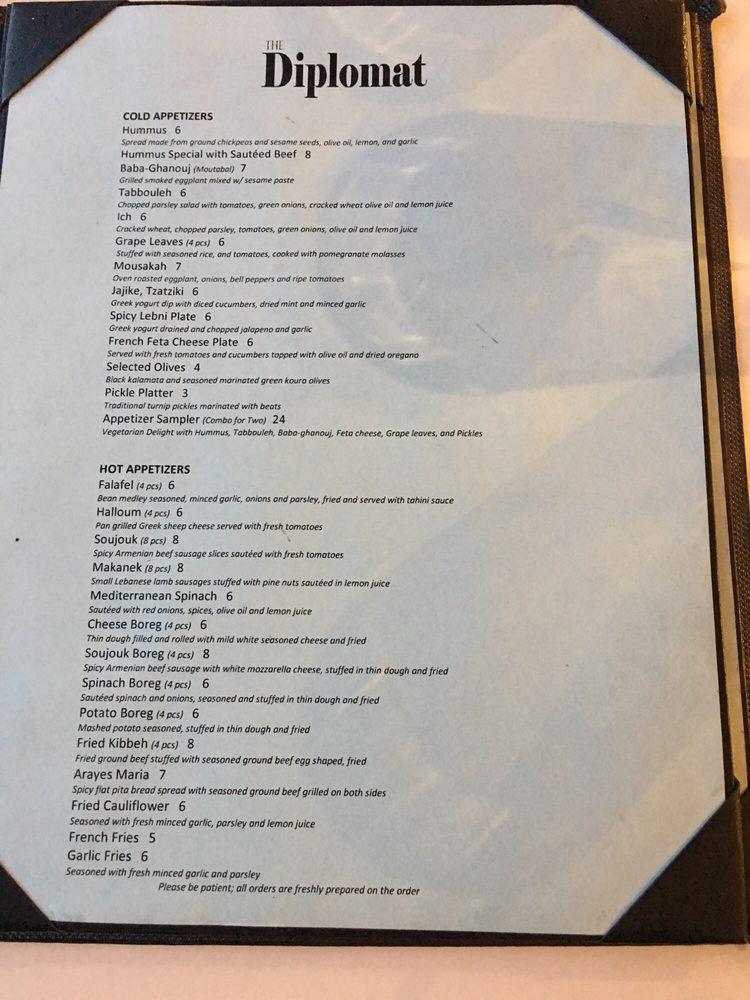 Menu at The Diplomat Eatery and Tavern pub & bar, Monrovia