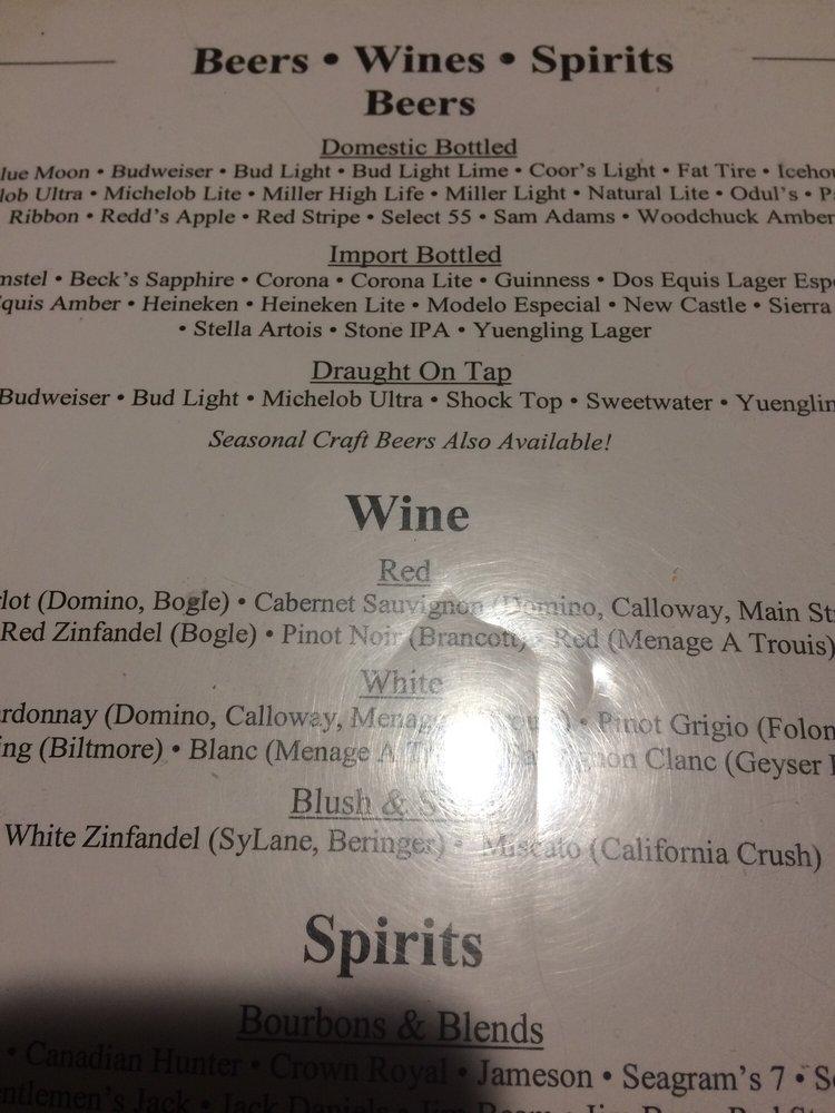 Menu at The Palms Grill & Bar, Newberry