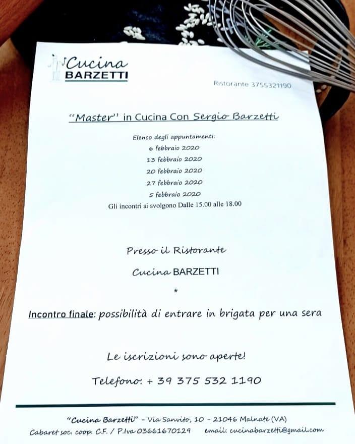 Menu da Cucina Barzetti, Malnate