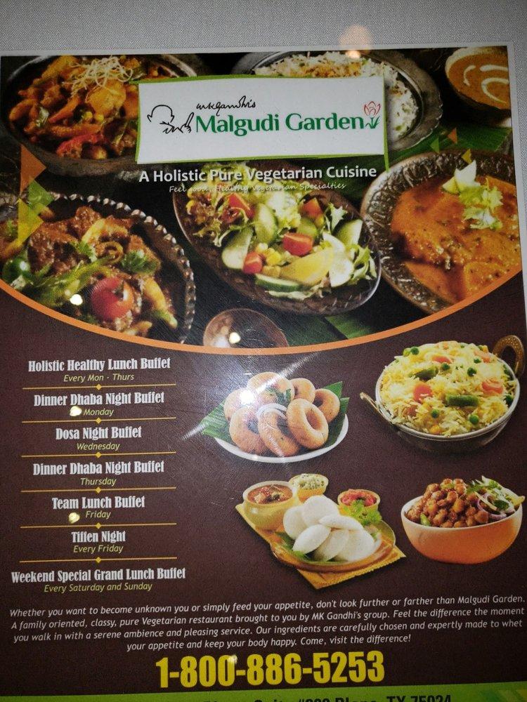 Menu at Malgudi Garden restaurant, Plano