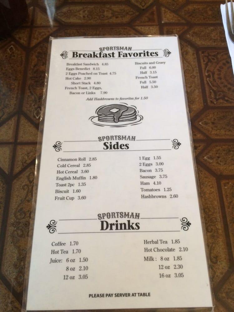 Menu at Sportsman Cafe & Lounge, Spokane