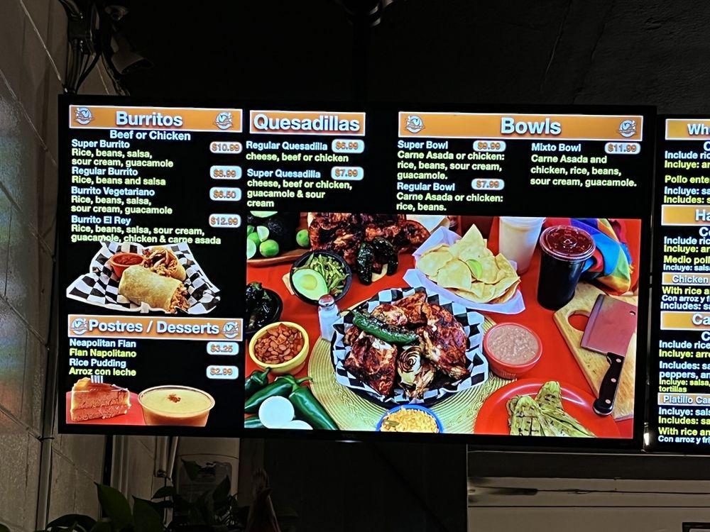 Carta de barbacoa El Pollo Rey, Seaside