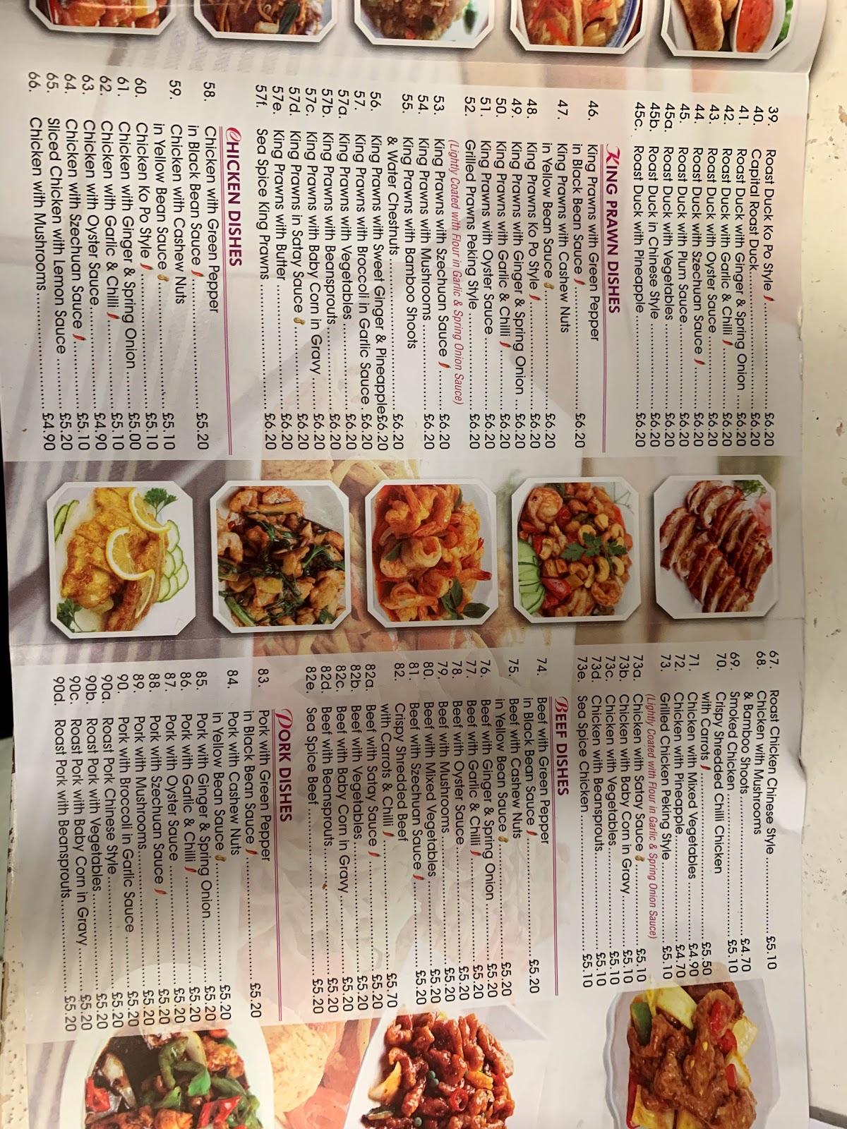 Menu at Golden Palace fast food, Dorking
