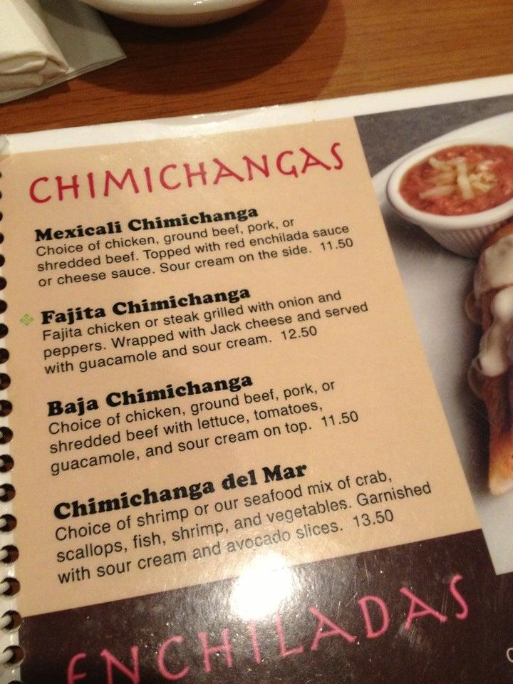 Menu at Mexicali Cantina Grill restaurant, Spencer