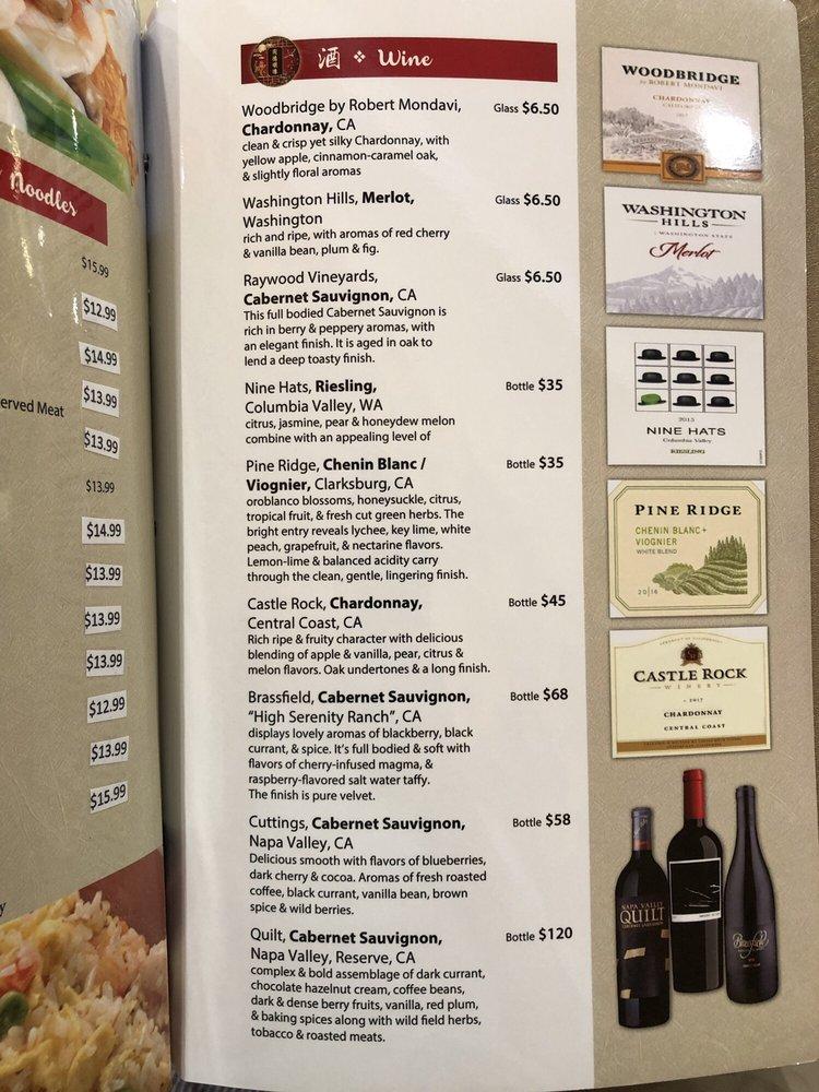 Carta del restaurante Tong Tak House, Arcadia