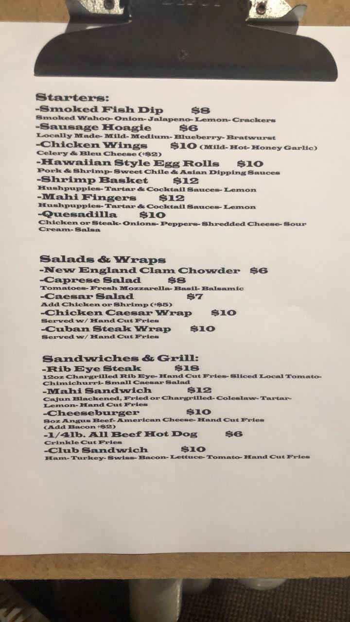 Menu at Club glades, Homestead