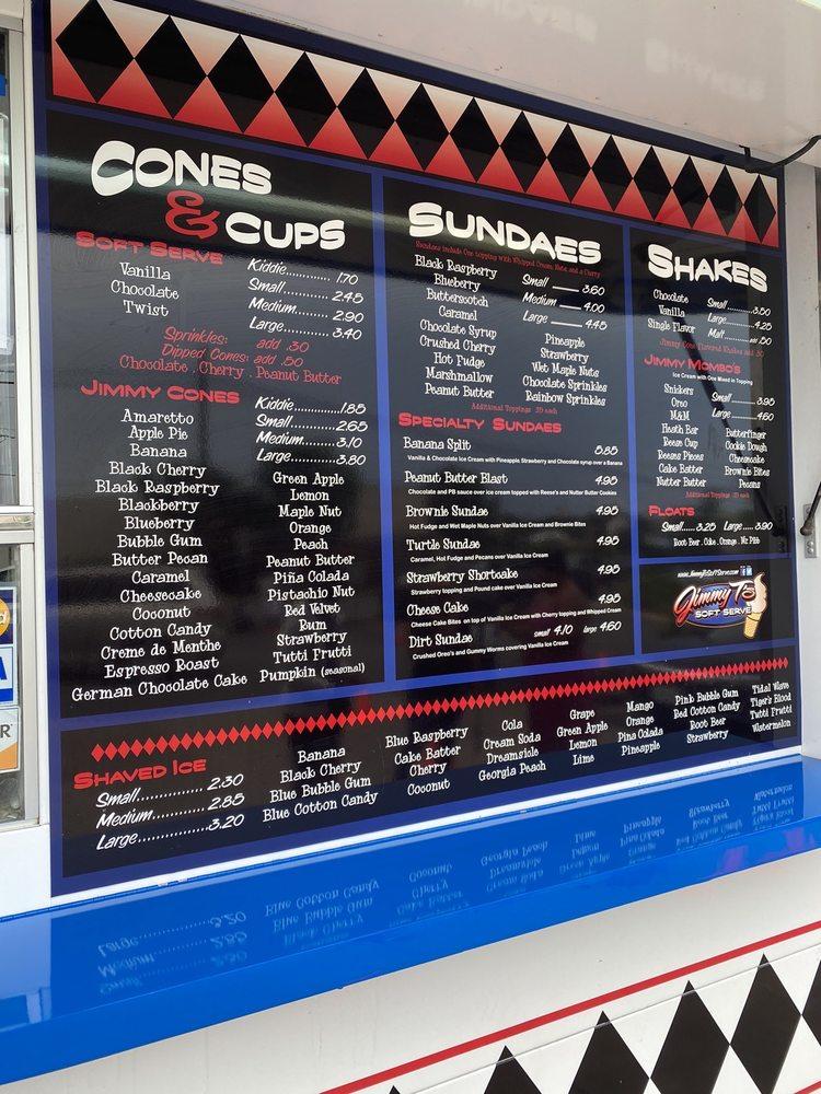 Menu at Jimmy T's Soft Serve, Dumfries