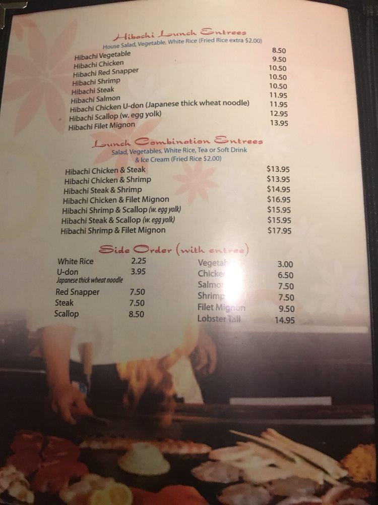 Menu at Kanji Japanese Steakhouse, Heath